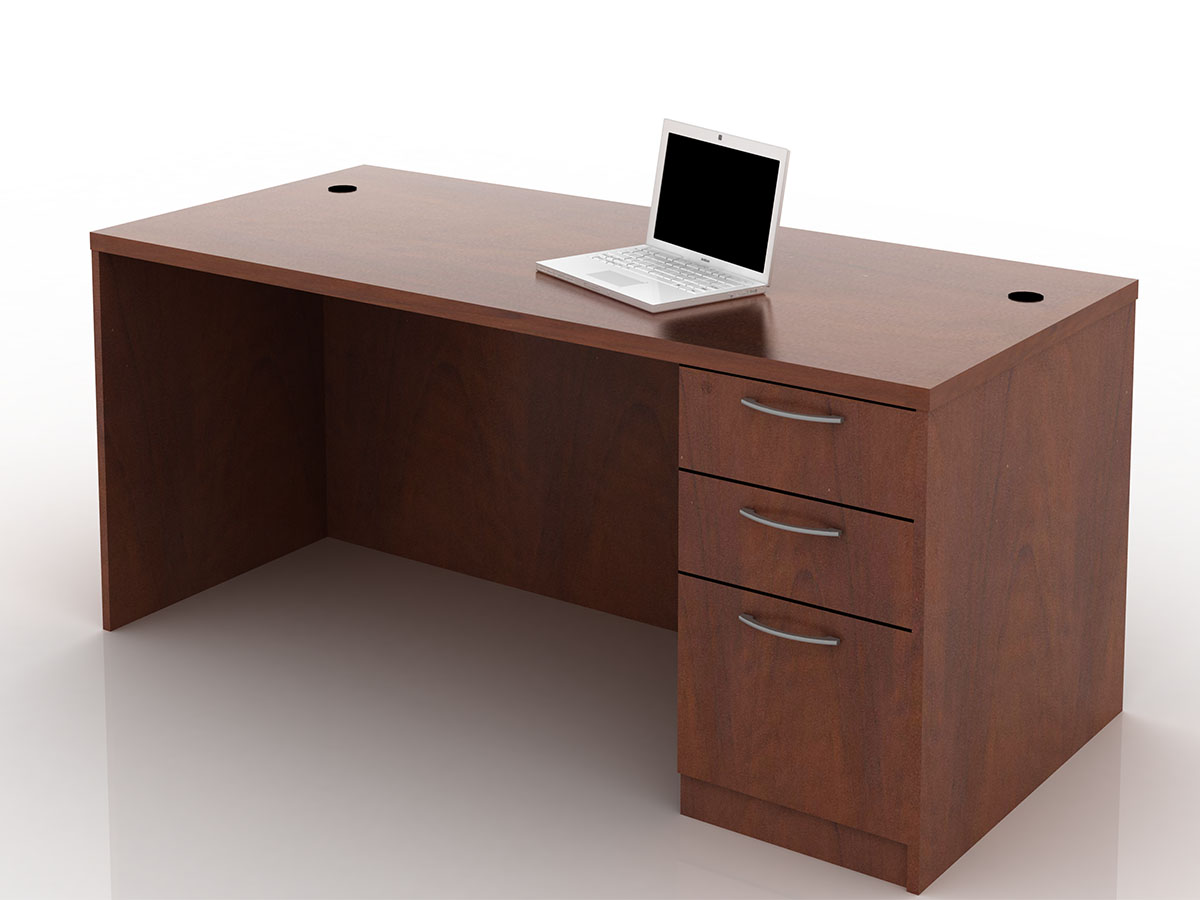 OFW TL Single Pedestal Desk with BBF 30x66 - OFW